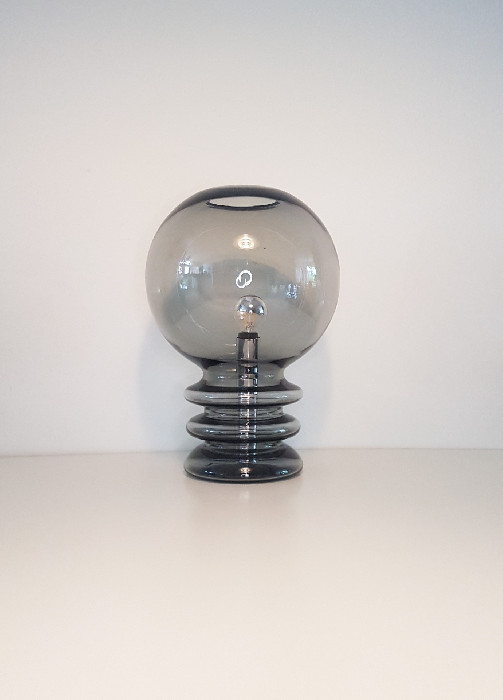 VINTAGE BULB MOON GLASS TABLE LAMP FOR GLASHUTTE LIMBURG